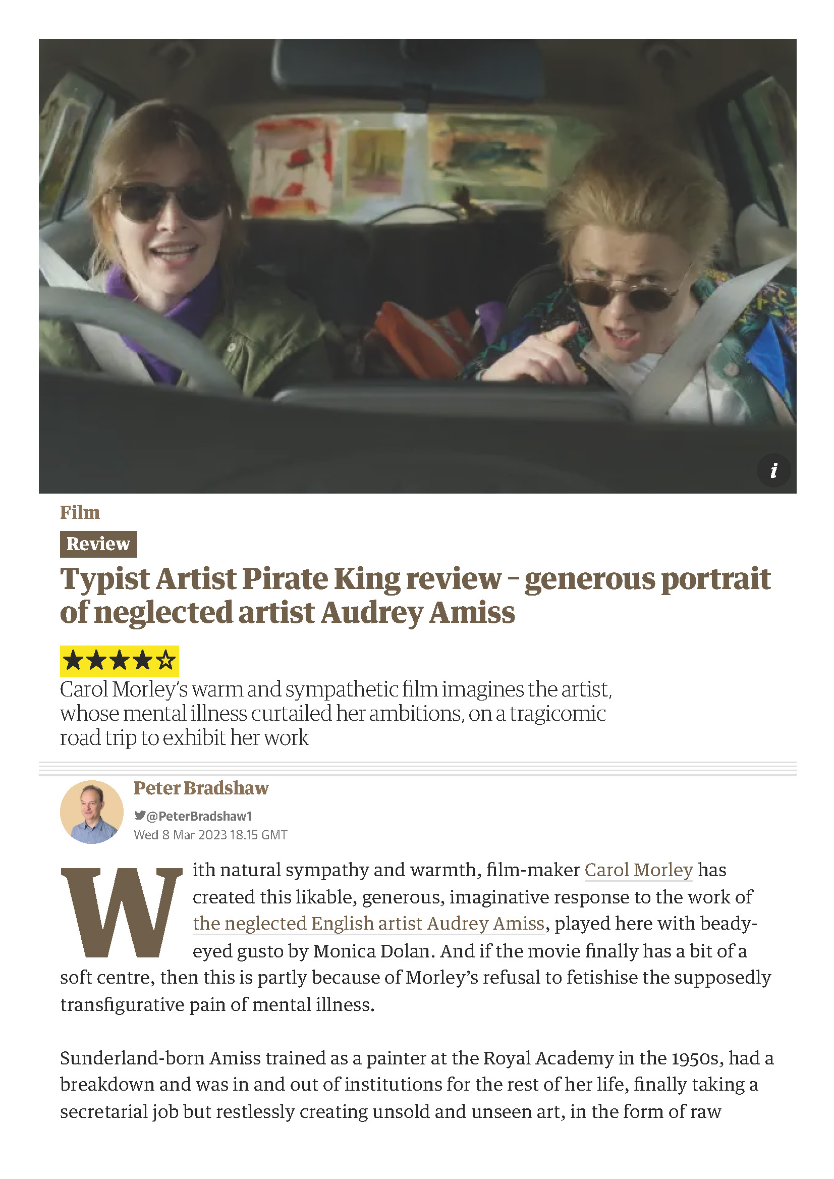 Selected press for Typist Artist Pirate King - CAMP Films